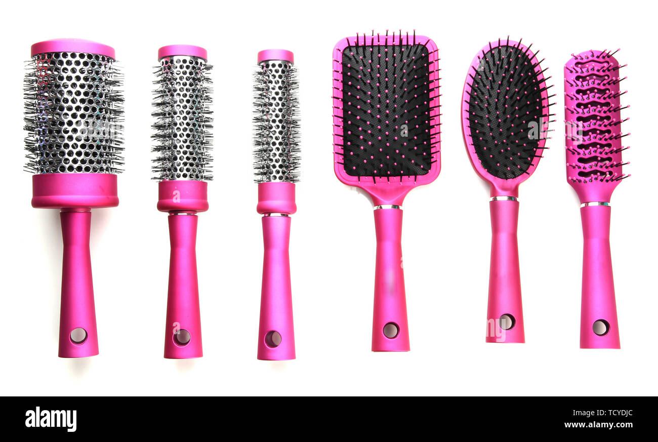 Comb brushes, isolated on white Stock Photo - Alamy