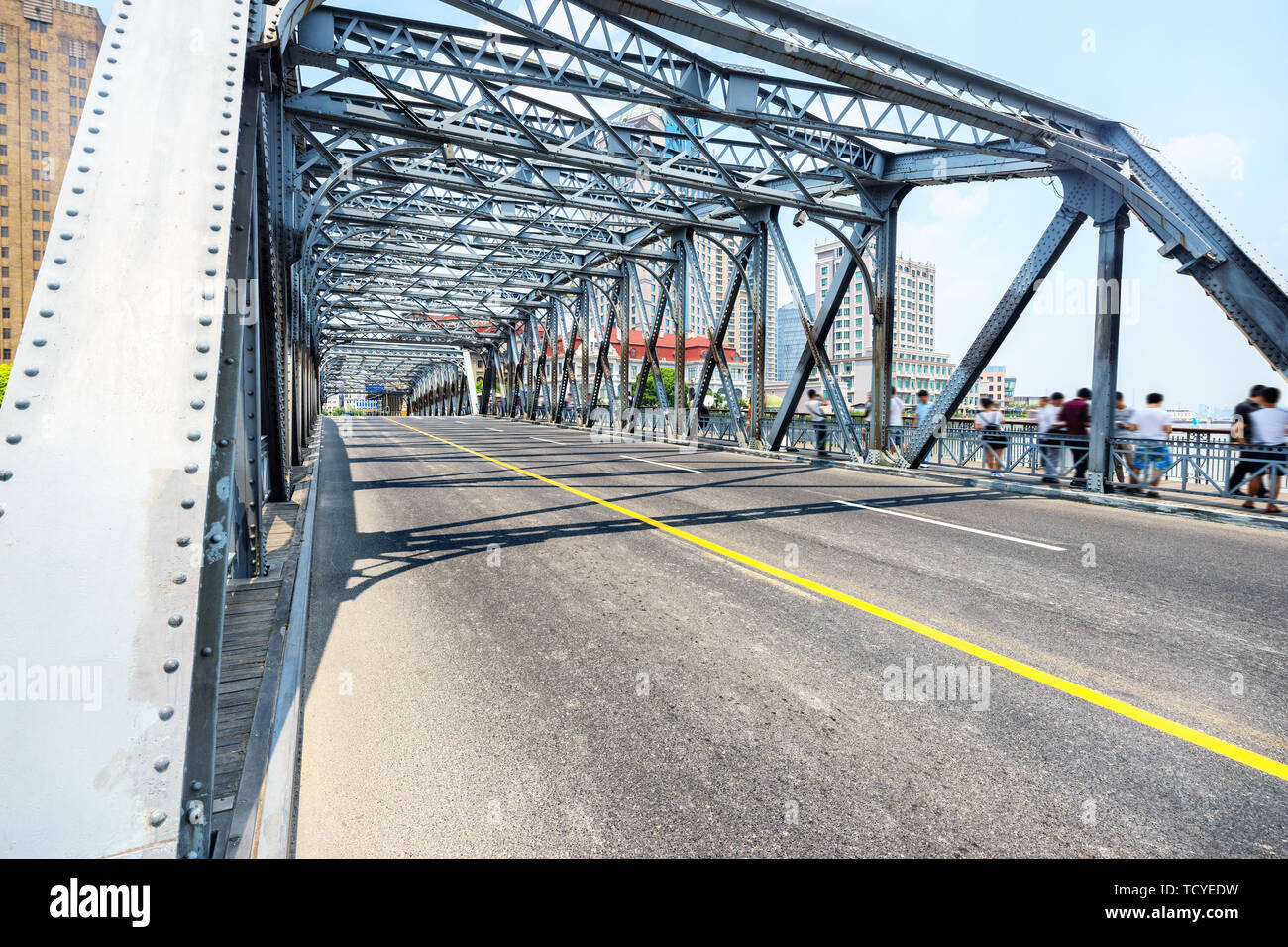 Steel bridge of a modern city Stock Photo - Alamy