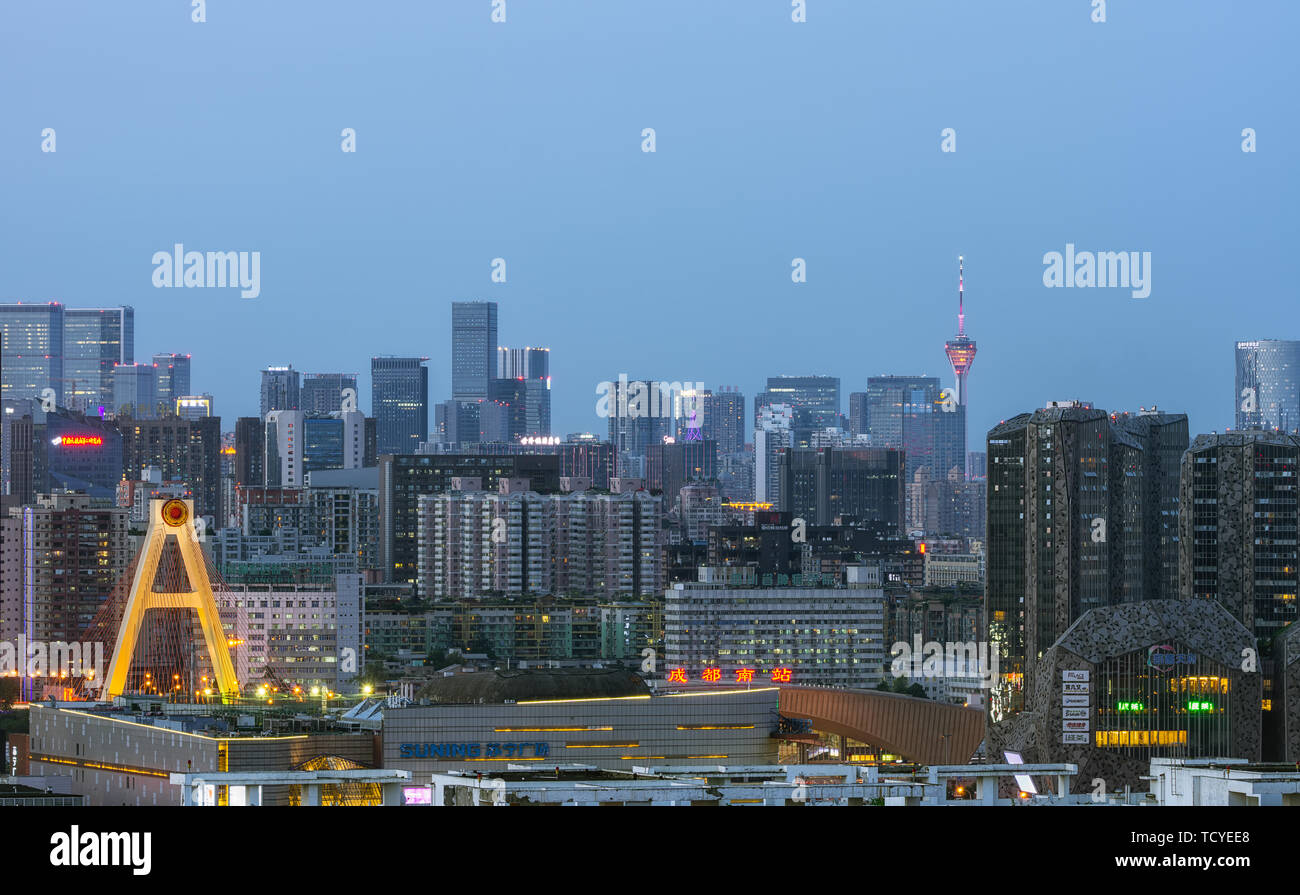 Night Scene in Chengdu City Stock Photo - Alamy