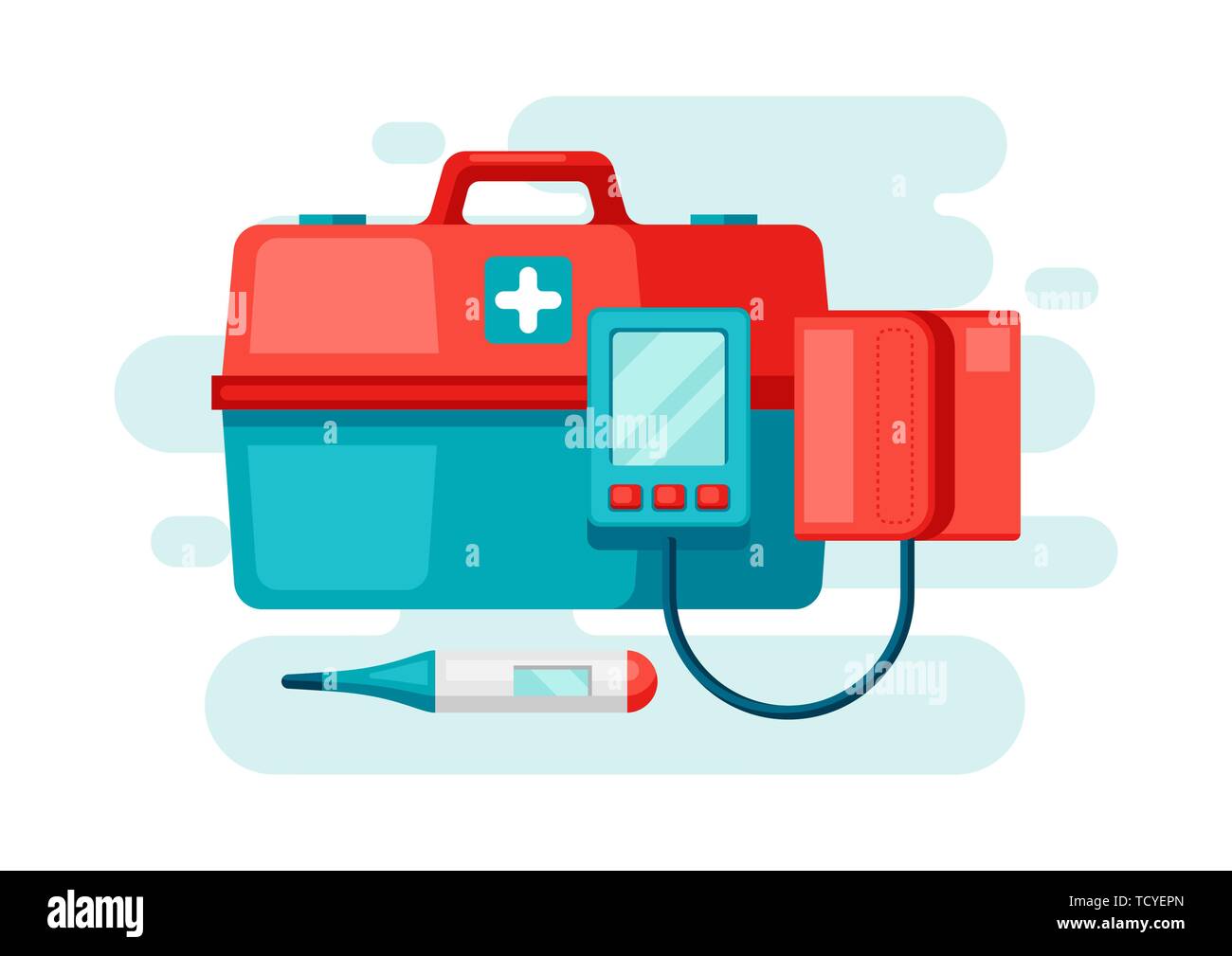 First aid kit equipment background Stock Vector Image & Art - Alamy