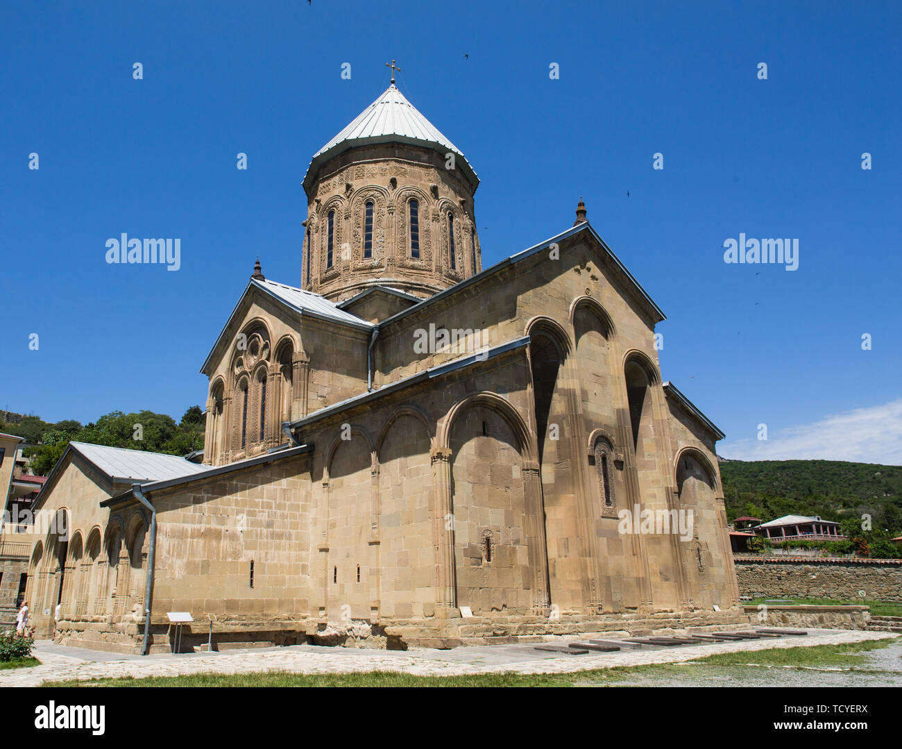 View to Transfiguration Church. Samtavro Monastery has Living Pillar ...