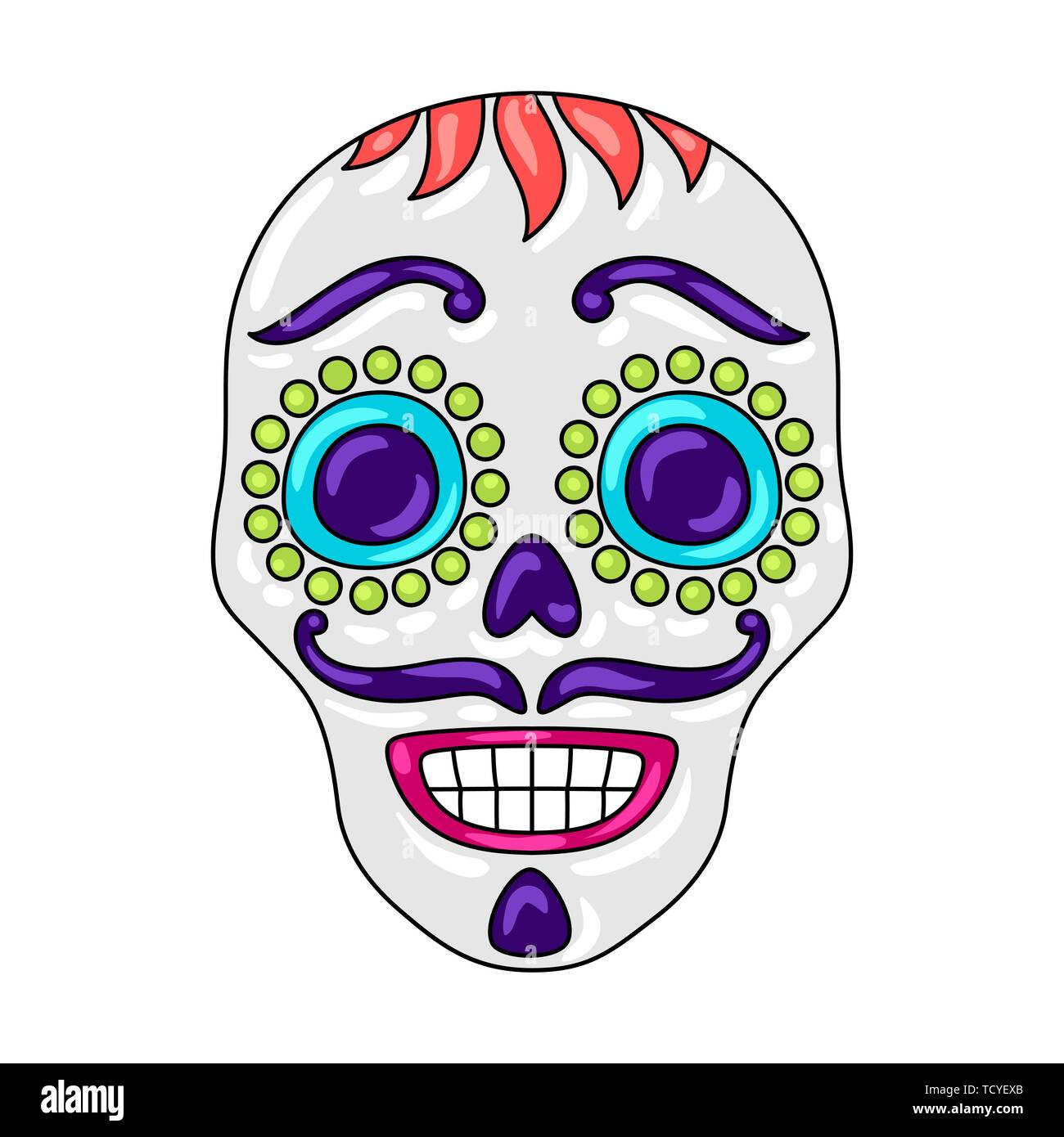 Sugar dead day skull Stock Vector Images - Alamy