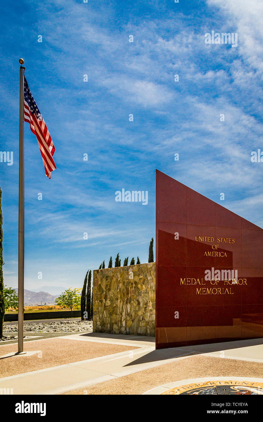 The Medal of Honor Memorial at the Riverside National Cemetery in ...