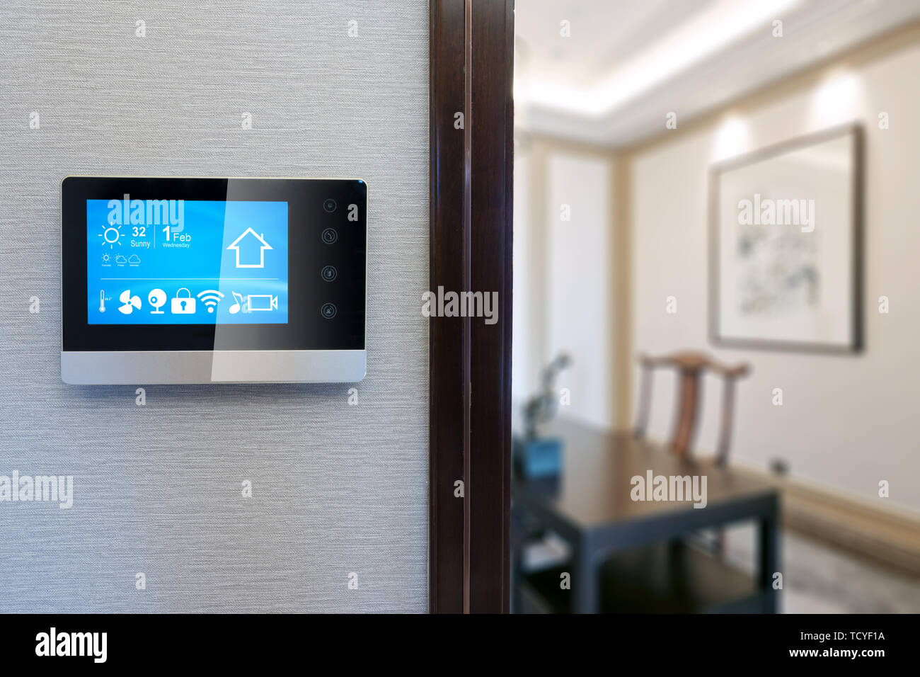 digitalscreen in smart home Stock Photo - Alamy