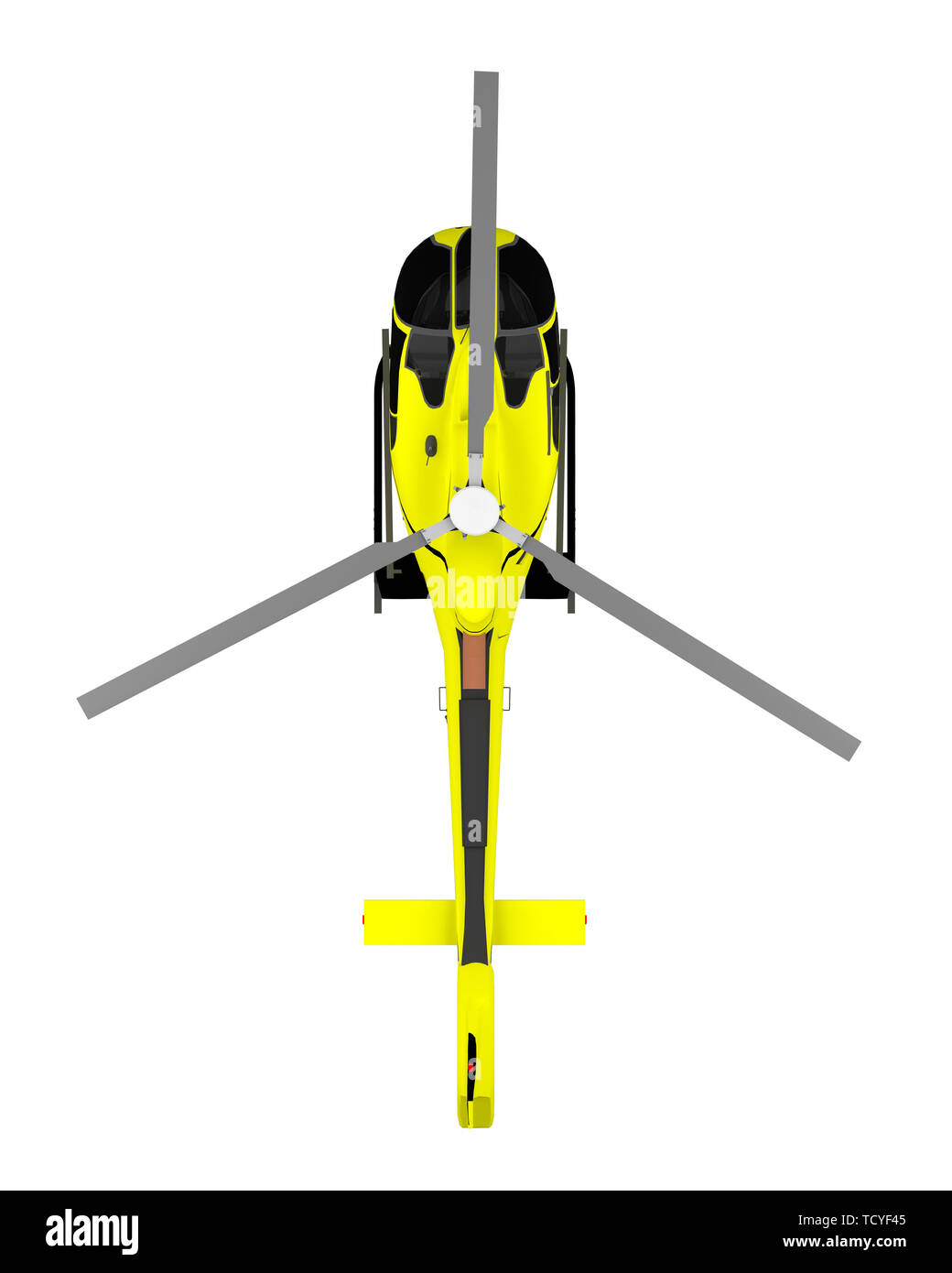helicopter top view isolated on white. 3d rendering Stock Photo - Alamy