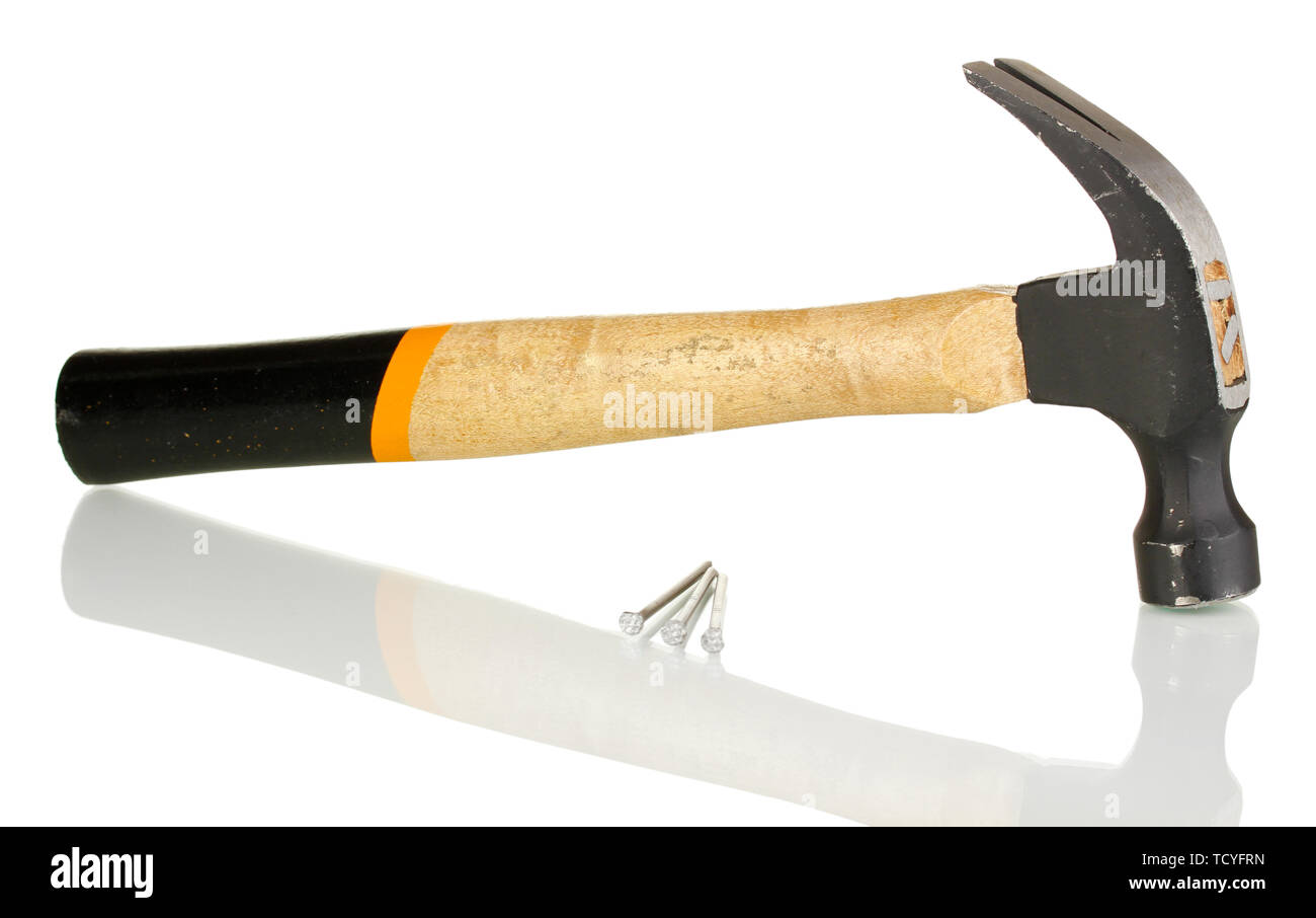 Hammer isolated on white Stock Photo - Alamy