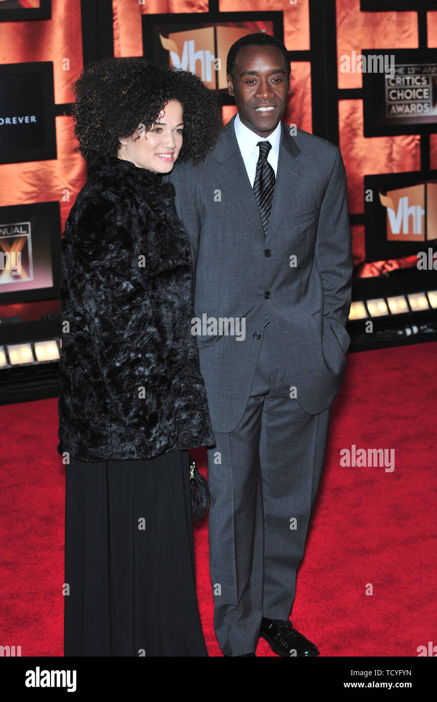LOS ANGELES, CA. January 07, 2008: Don Cheadle & wife at the 13th ...