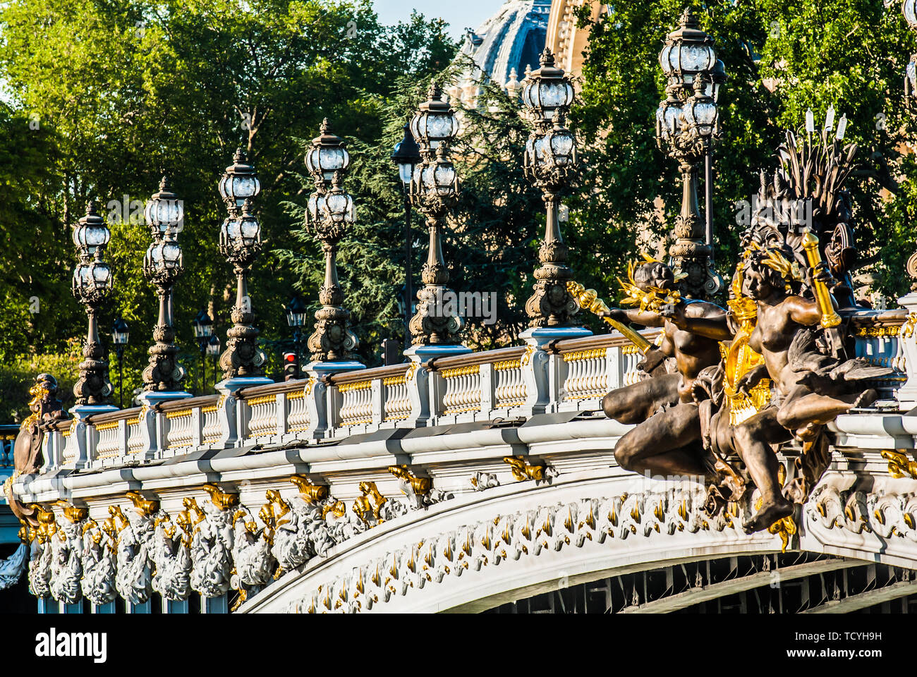 Pont Alexandre III Alexander the third bridge in the city of Paris in ...