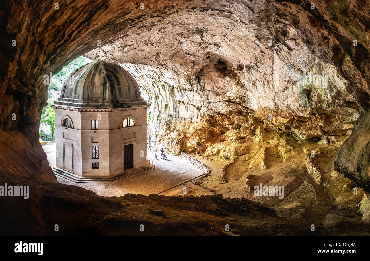 church inside cave in Italy - Marche - the temple of Valadier church ...
