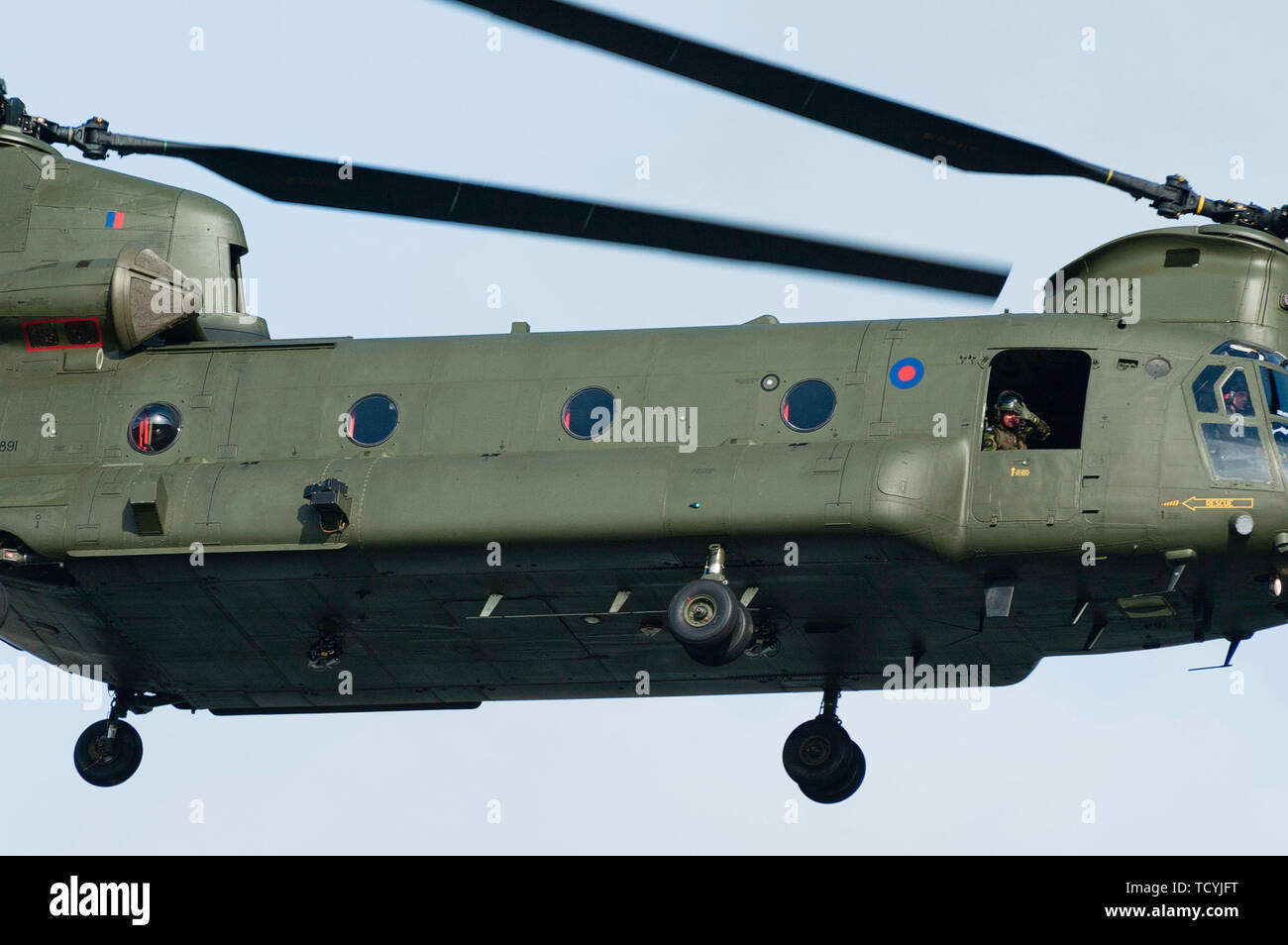 Boeing Chinook helicopter flying at Navy Day in Dartmouth 2007 Stock ...