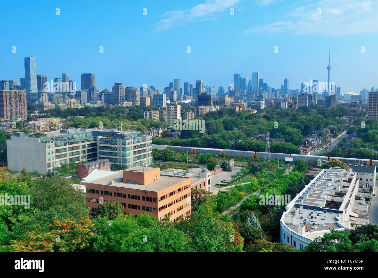 Toronto city skyline view with park and urban buildings Stock Photo - Alamy