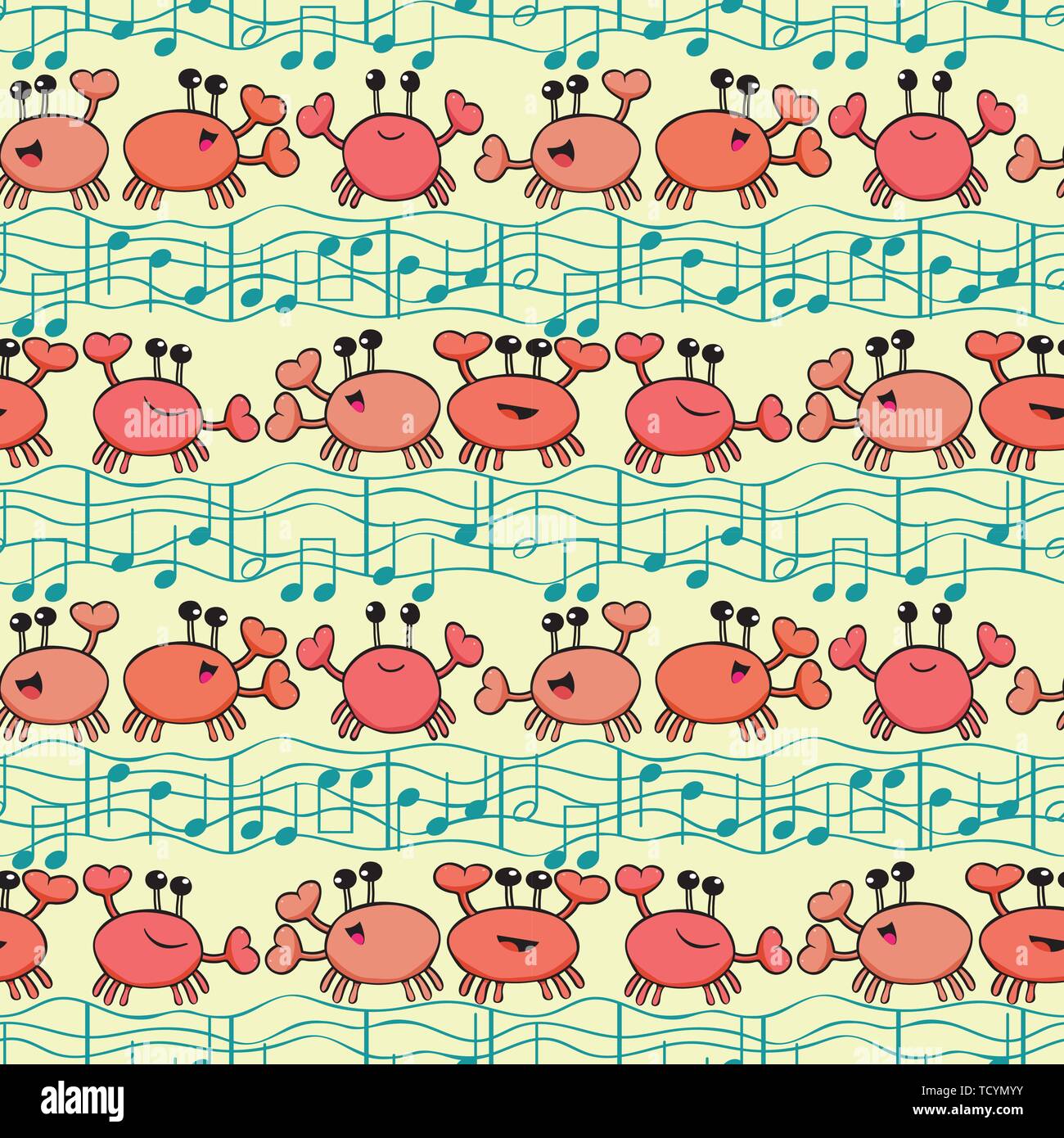 Crab coral on blue Stock Vector Images - Alamy