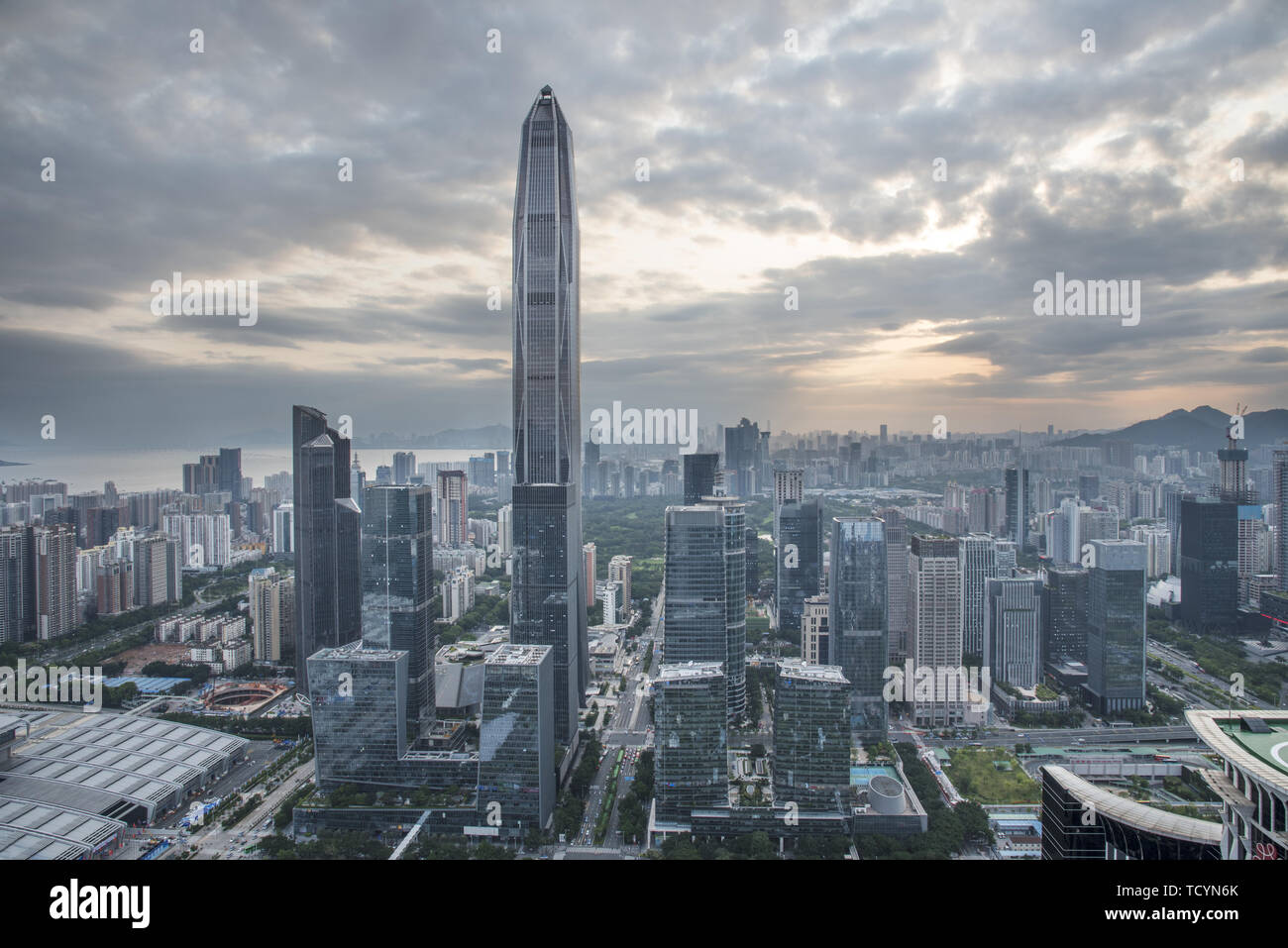 high-rise building building scenery of city skyline complex in shenzhen ...