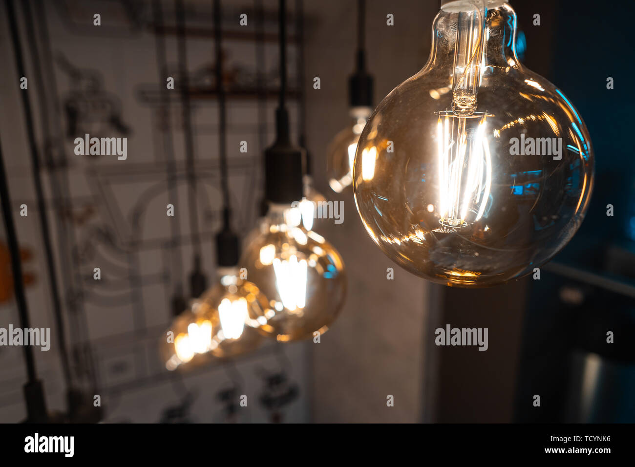 Fluorescent tube and a filament bulb hi-res stock photography and ...
