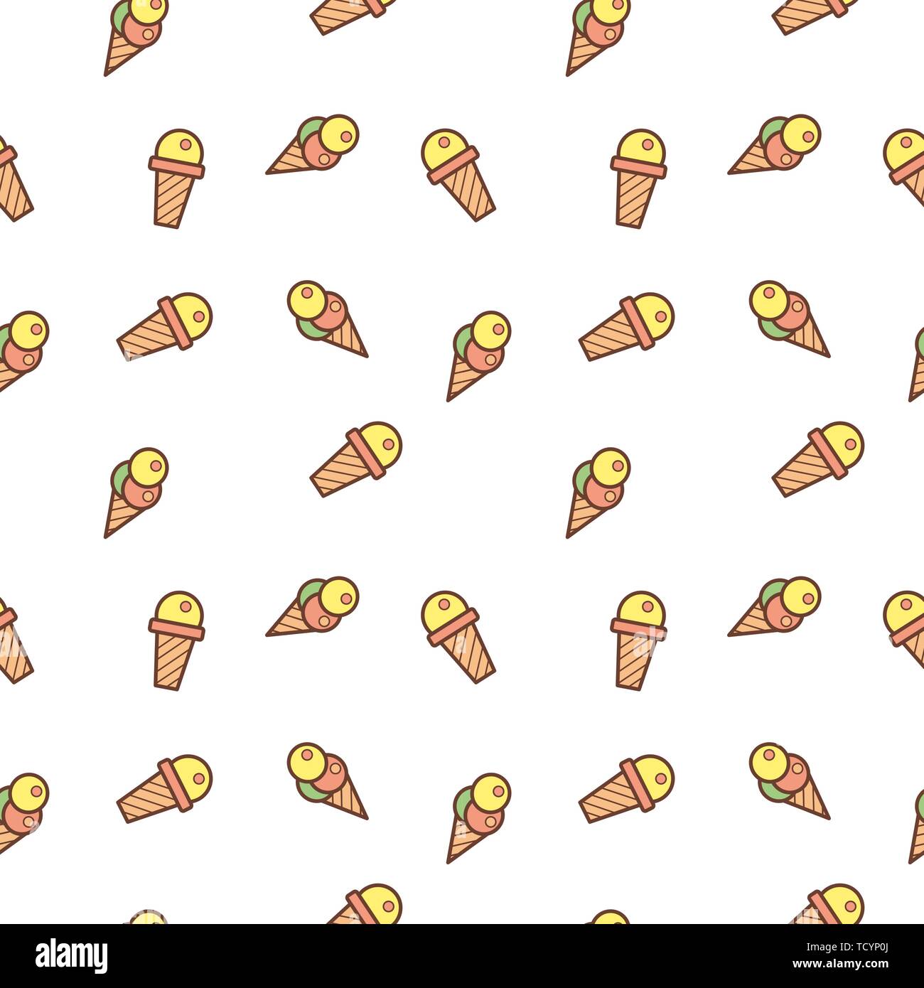 Doodle ice cream and candy seamless pattern. Great for yummy summer ...