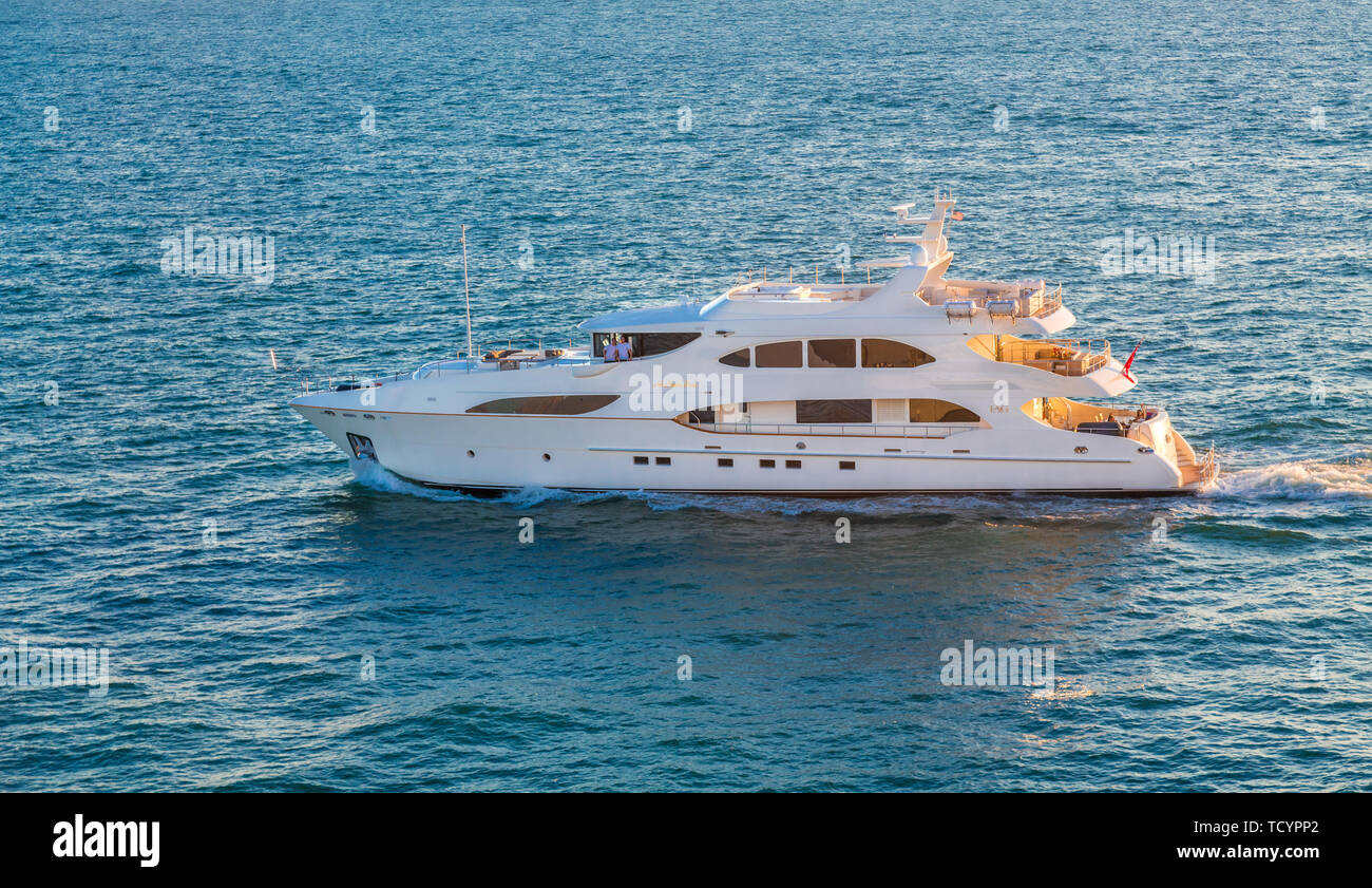 Yacht in Harbor Stock Photo - Alamy