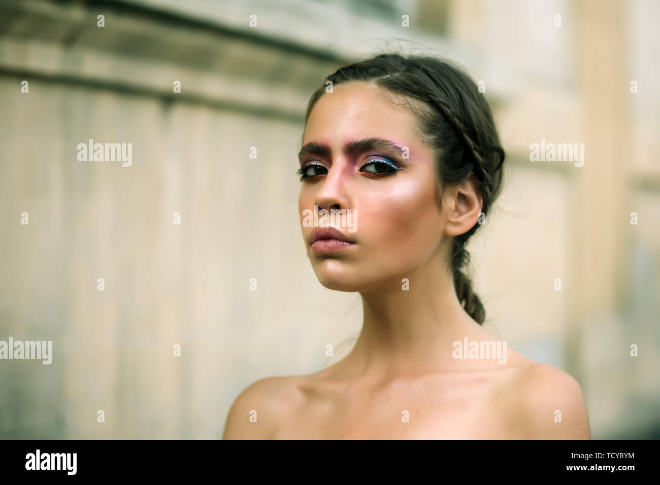 Visage, look, makeup Visage fashion and beauty concept Stock Photo - Alamy