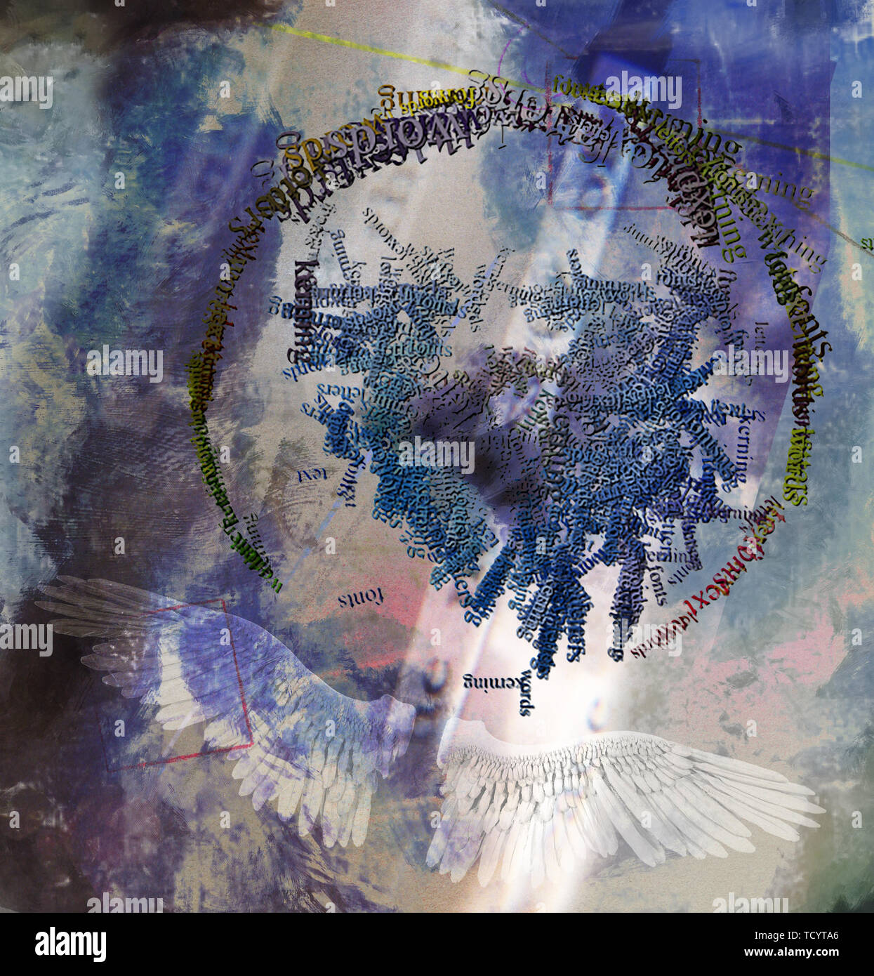 Spiritual abstract composition. Angels presence Stock Photo - Alamy