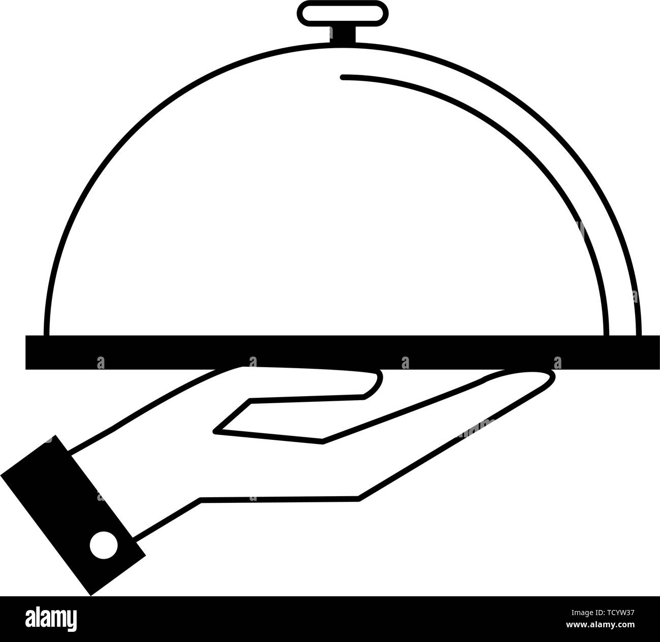 restaurant food and cuisine cartoons in black and white Stock Vector ...