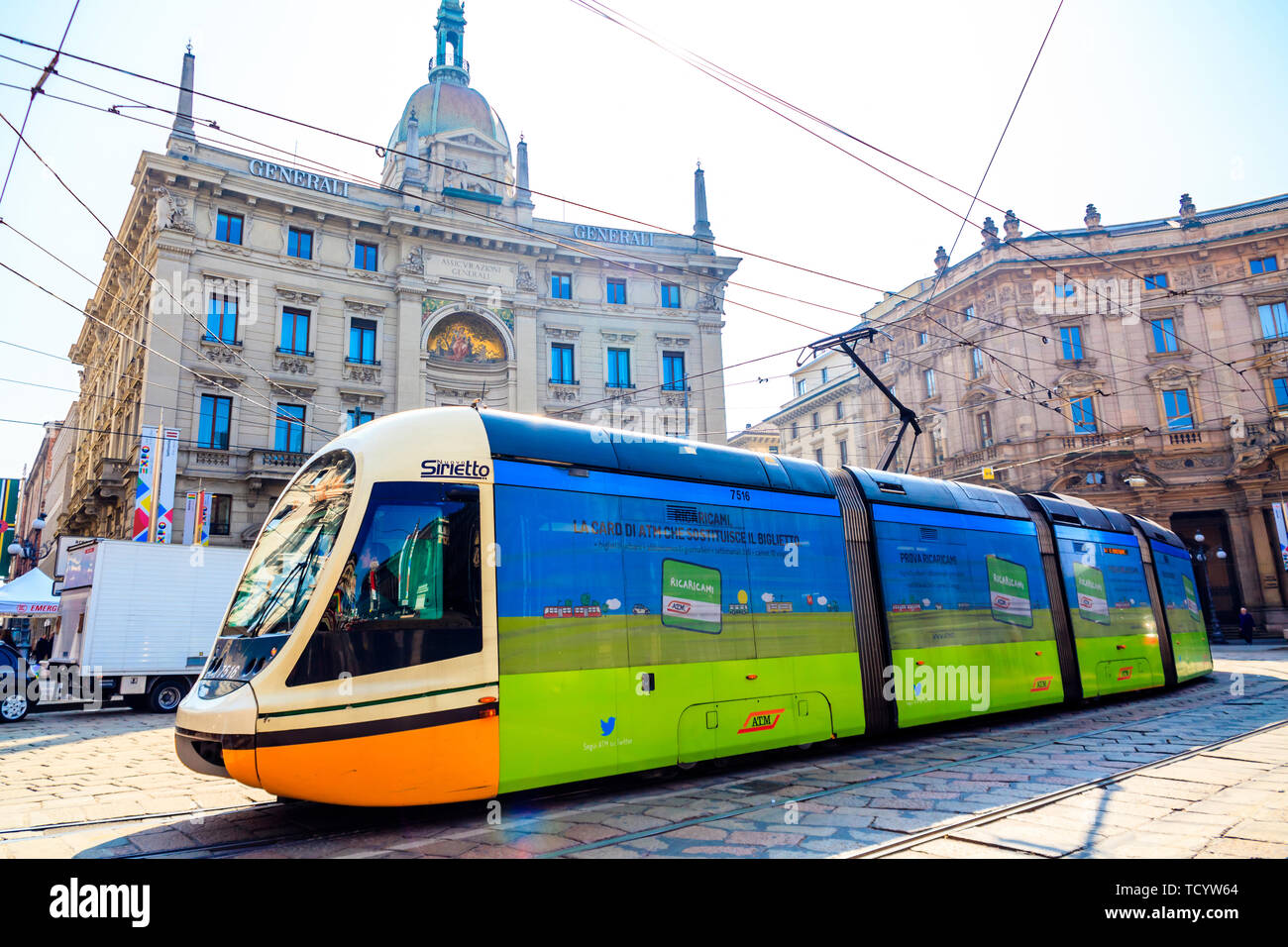 Street tram in Milan, Italy Stock Photo - Alamy