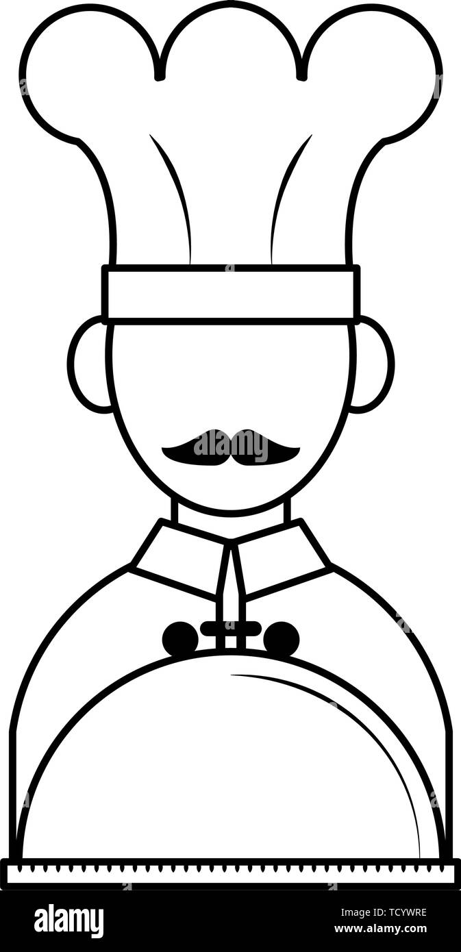 restaurant food and cuisine cartoons in black and white Stock Vector ...