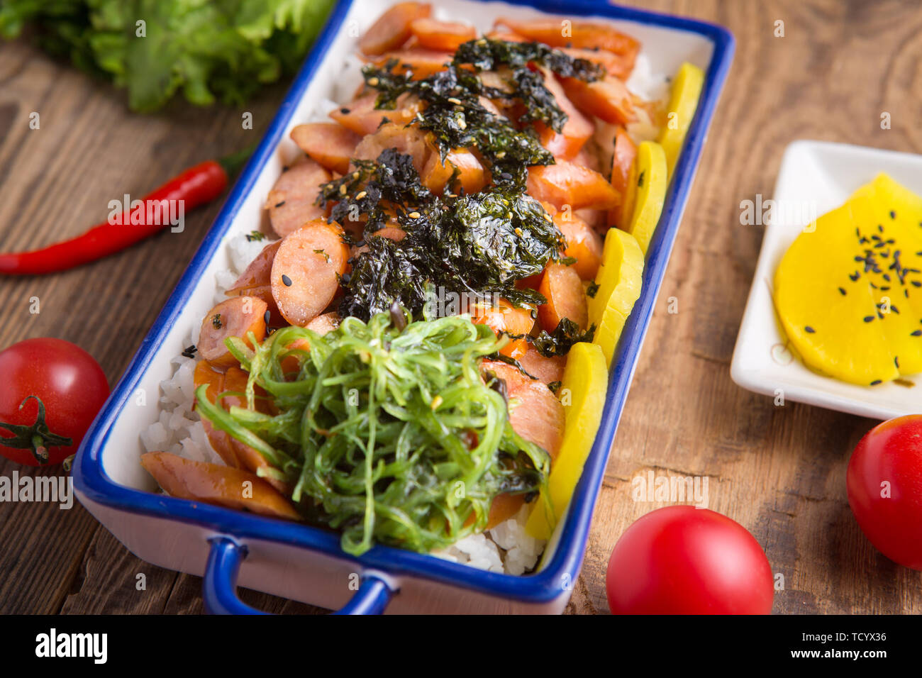 Roast bowel rice Stock Photo - Alamy