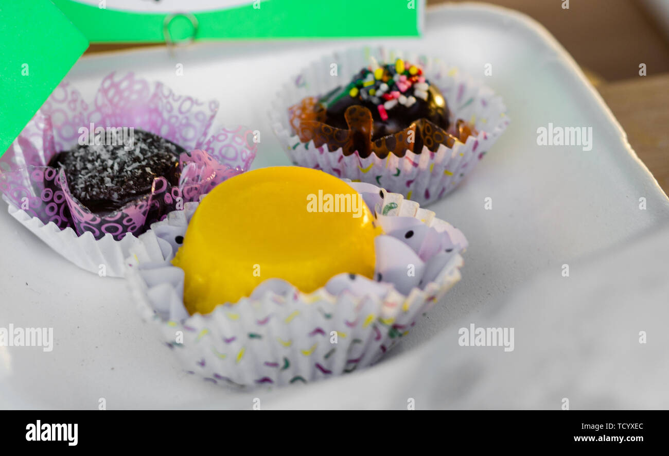 Traditional Brazilian sweets at a street food market Stock Photo - Alamy