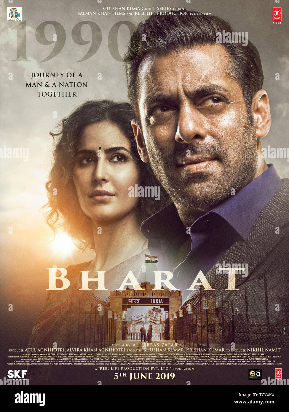 BHARAT, Indian poster, top from left: Katrina Kaif, Salman Khan; bottom ...