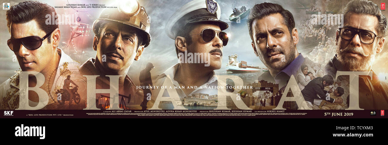 BHARAT, Indian poster, large heads: Salman Khan times five; top left ...