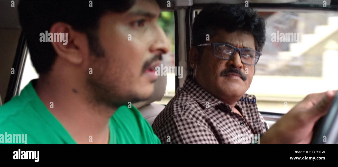 PREMIER PADMINI, from left: Pramod Panju, Jaggesh, 2019. © Chruti Naidu ...