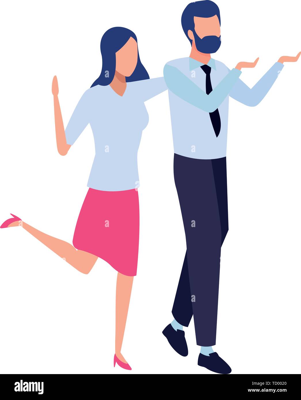 Business partners successful avatar faceless cartoon Stock Vector Image ...