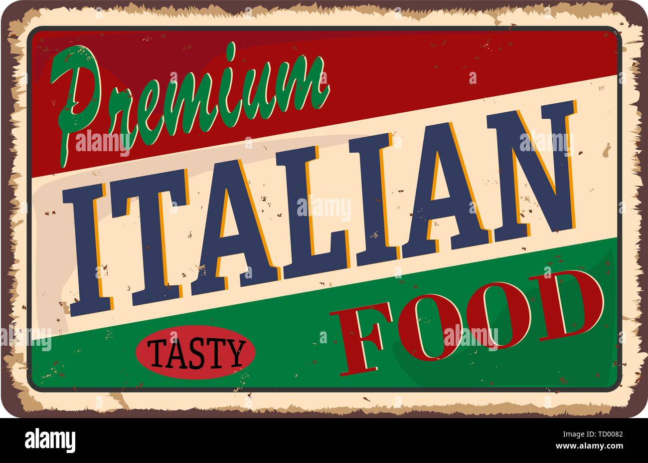 Premium italian food vintage sign board advertise Vector retro ...