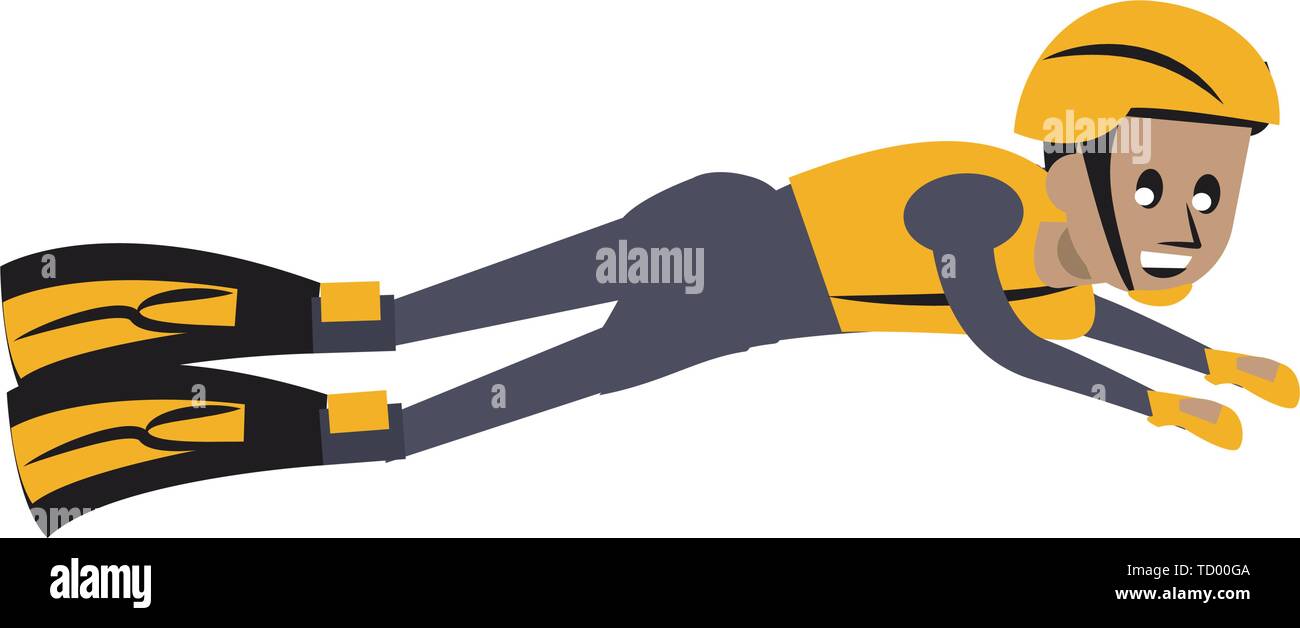 Swimmer with diving fins cartoon Stock Vector Image & Art - Alamy