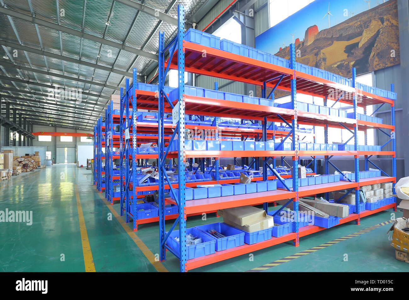 The factory's neat shelves Stock Photo - Alamy