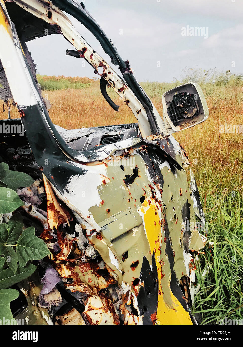An armored vehicle that was shot through Stock Photo - Alamy