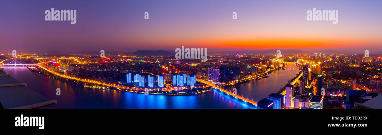 Night view of downtown Fuzhou Stock Photo - Alamy