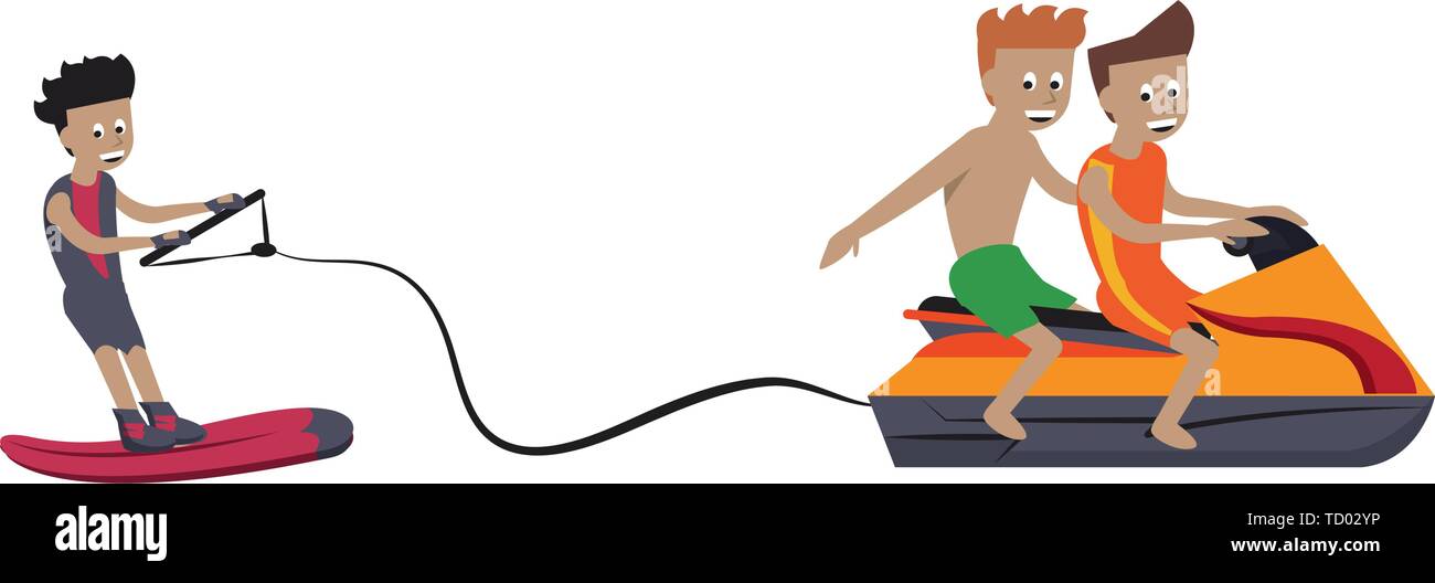 Wakeboarding extreme sport cartoons Stock Vector Image & Art - Alamy