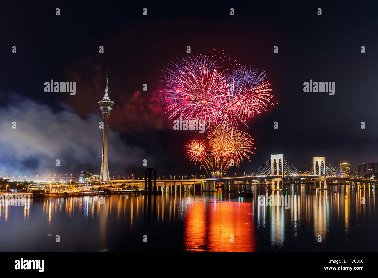Macau Festival Fireworks Show Stock Photo - Alamy
