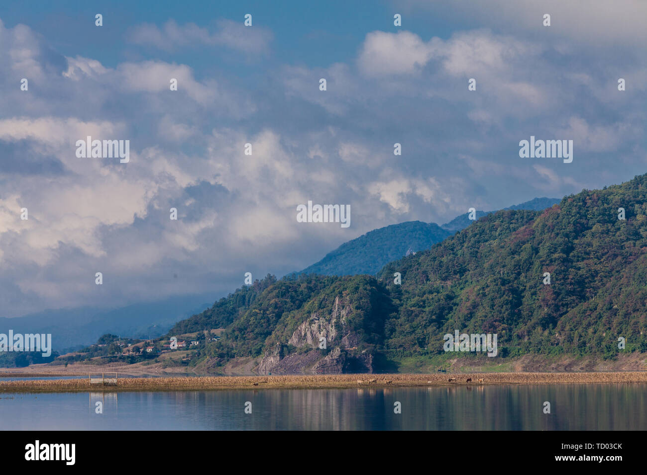Landscape and landscape scenery of the Yalu River in Ji'an, Jilin ...