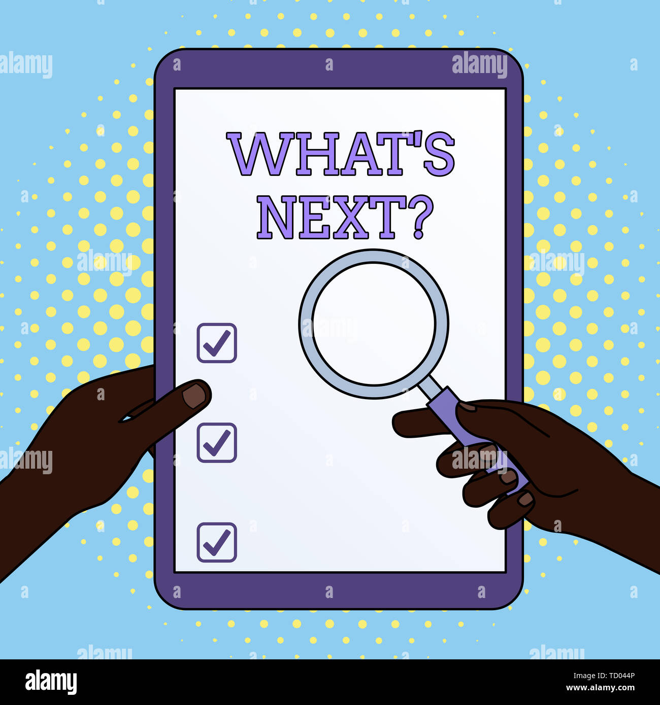 Word writing text What S Next Question. Business photo showcasing Get ...