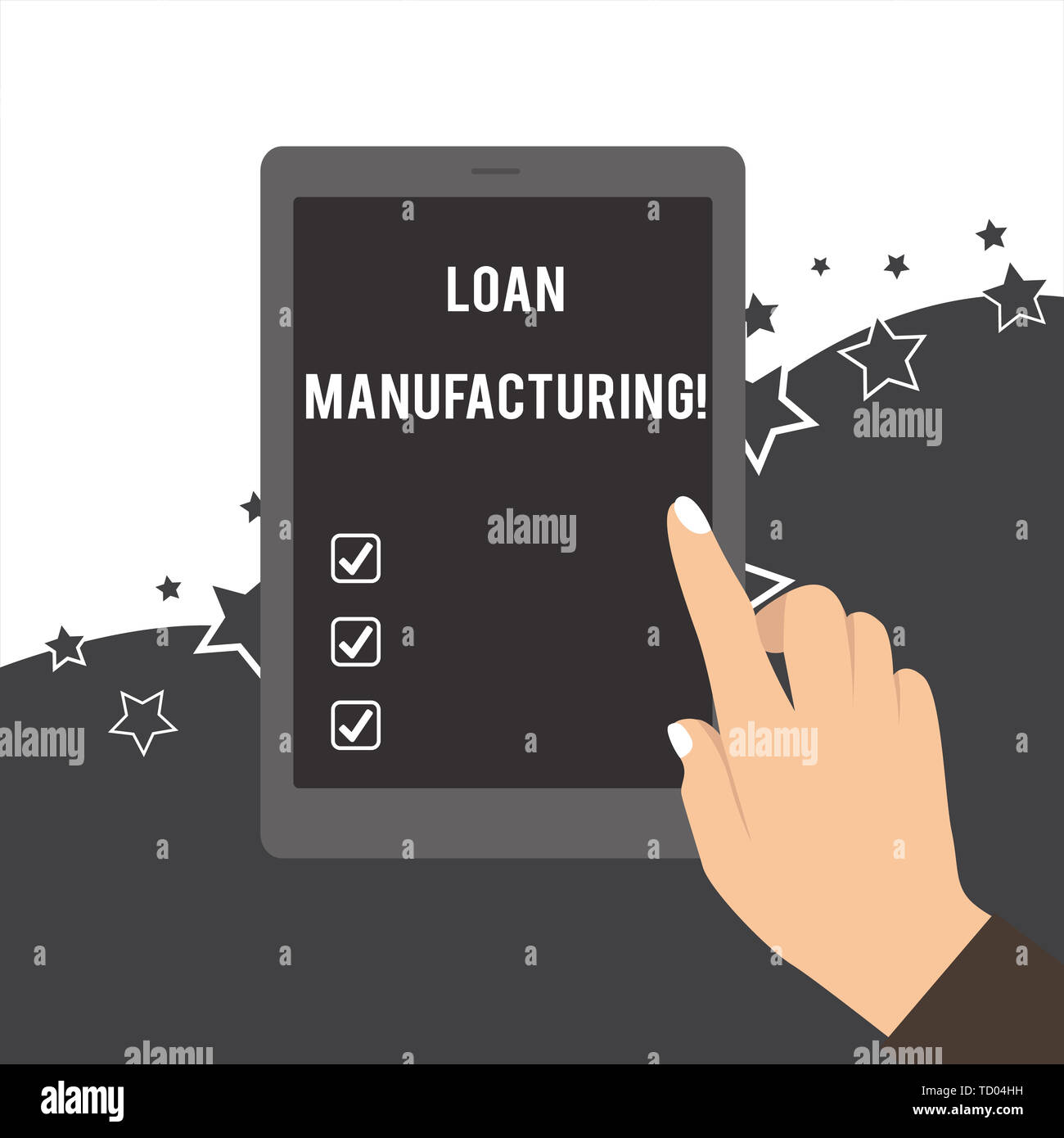 Handwriting text Loan Manufacturing. Conceptual photo Bank Process to ...