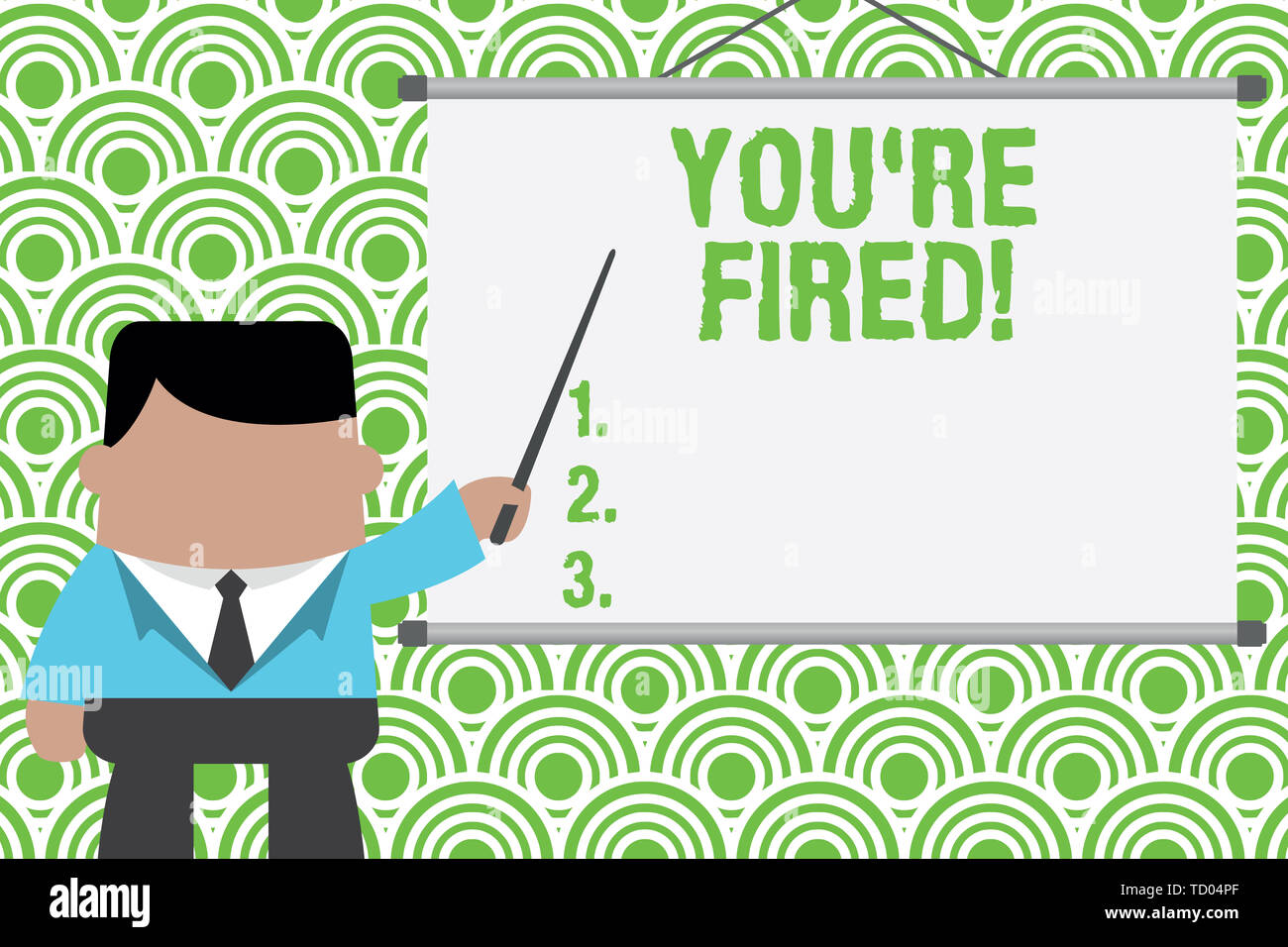 Text sign showing You Re Fired. Business photo text Used by boss ...