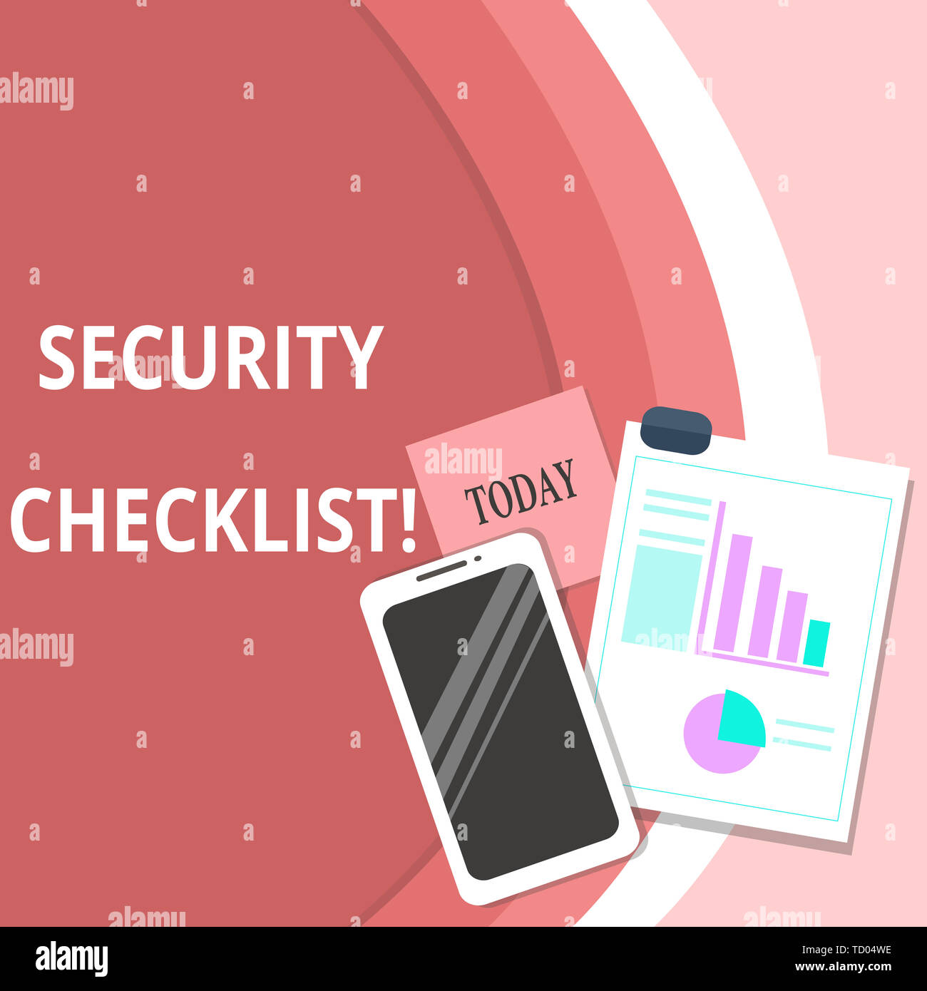 Handwriting text Security Checklist. Conceptual photo Protection of ...