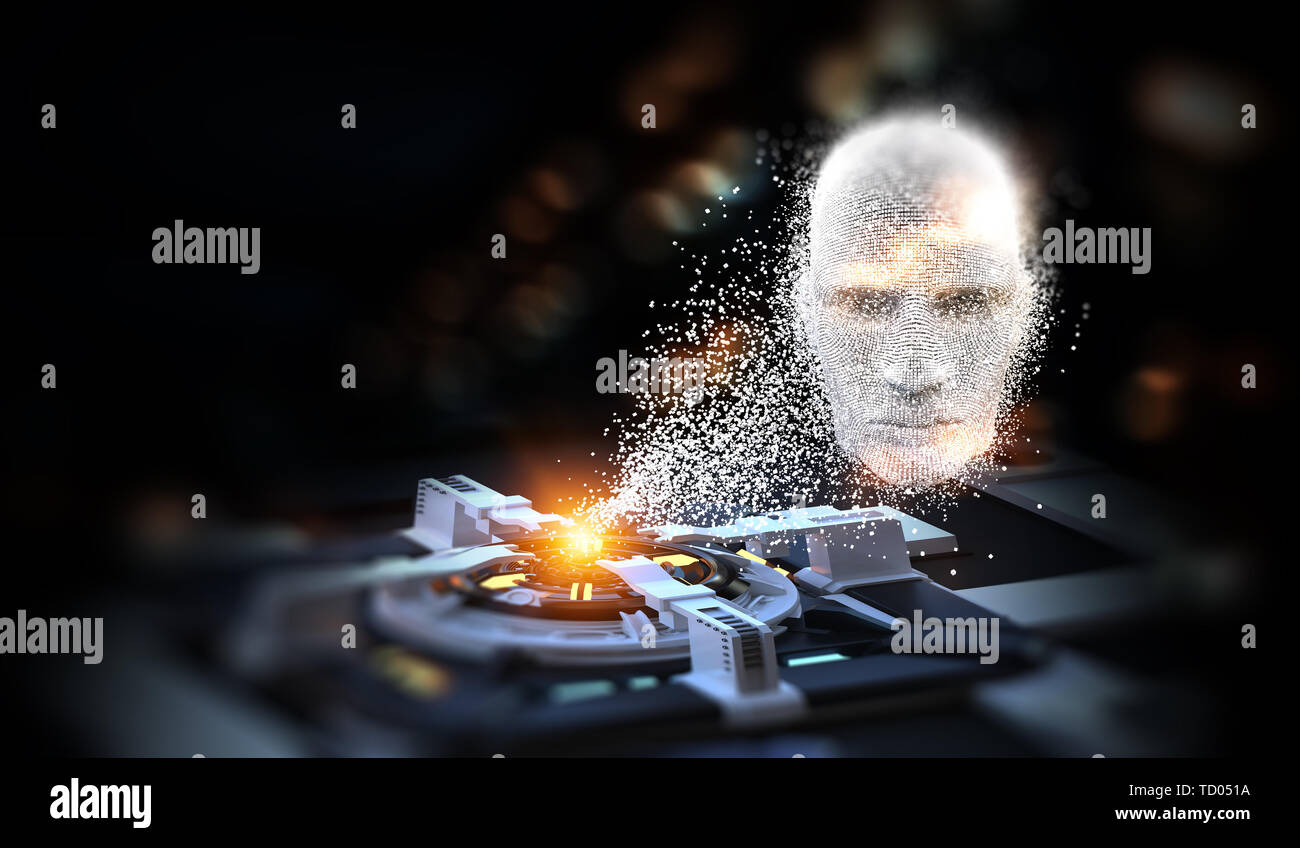 Digital head, artificial intelligence concept Stock Photo - Alamy