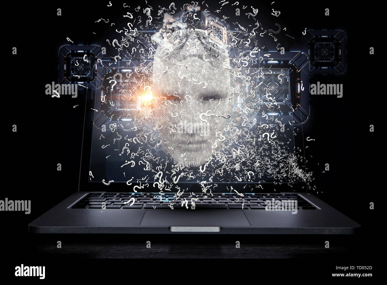 Digital head, artificial intelligence concept Stock Photo - Alamy