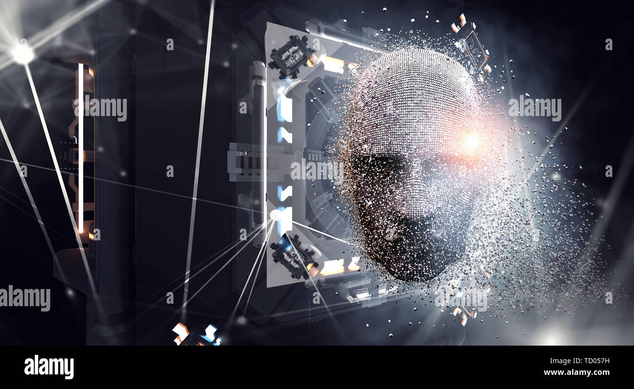 Digital head, artificial intelligence concept Stock Photo - Alamy