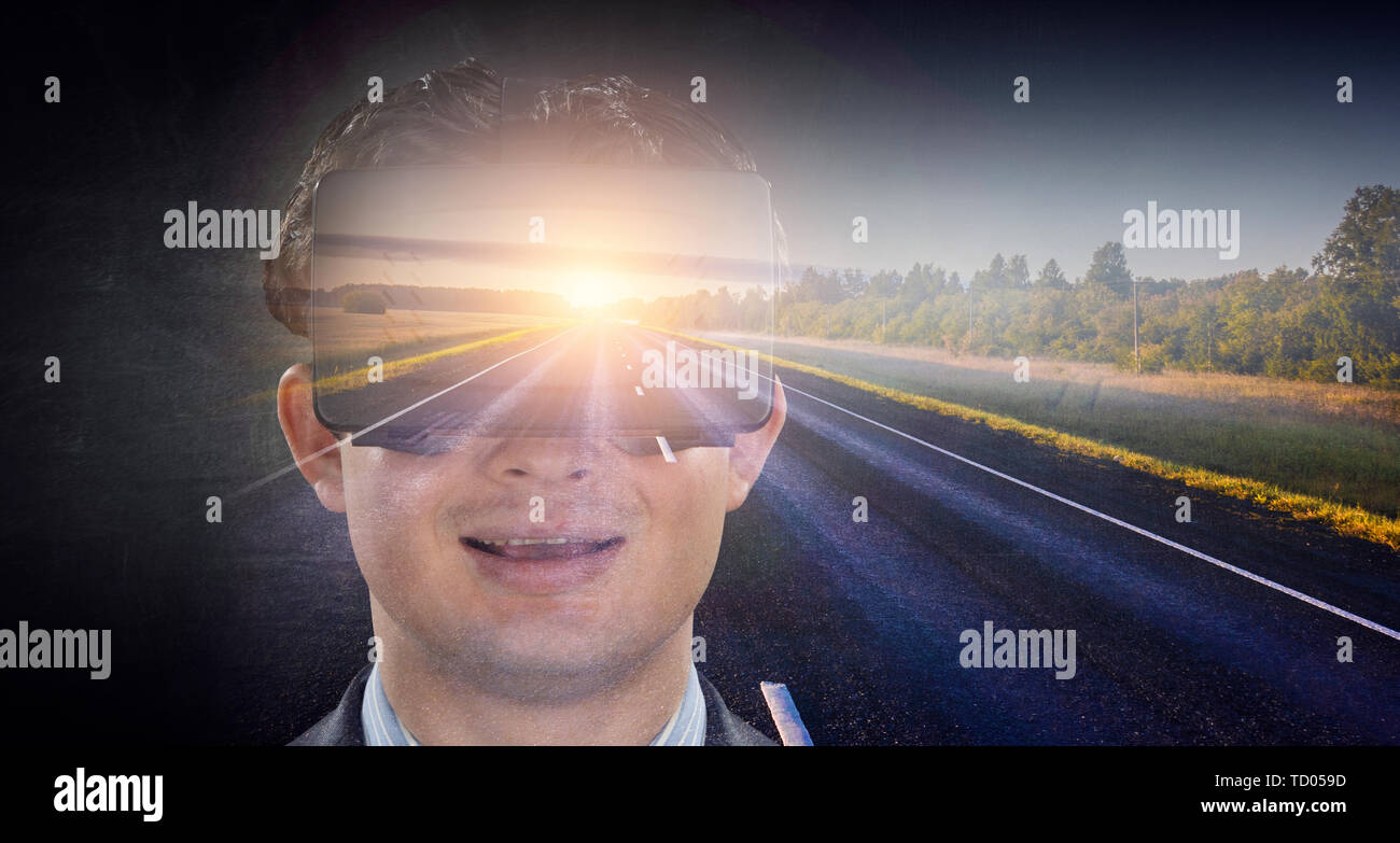 Virtual reality experience and technologies of the future. Mixed media ...