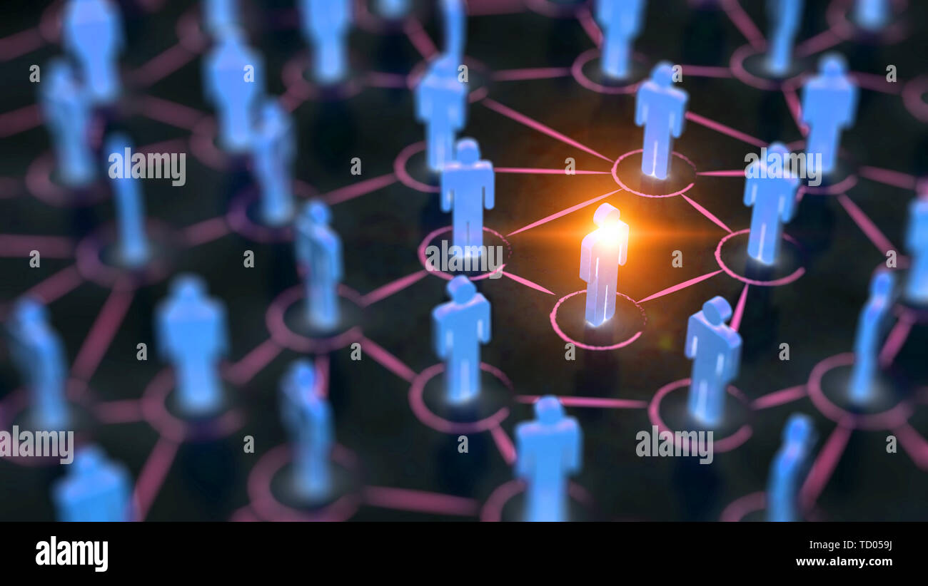 Abstract Social network concept, connecting human figures Stock Photo ...