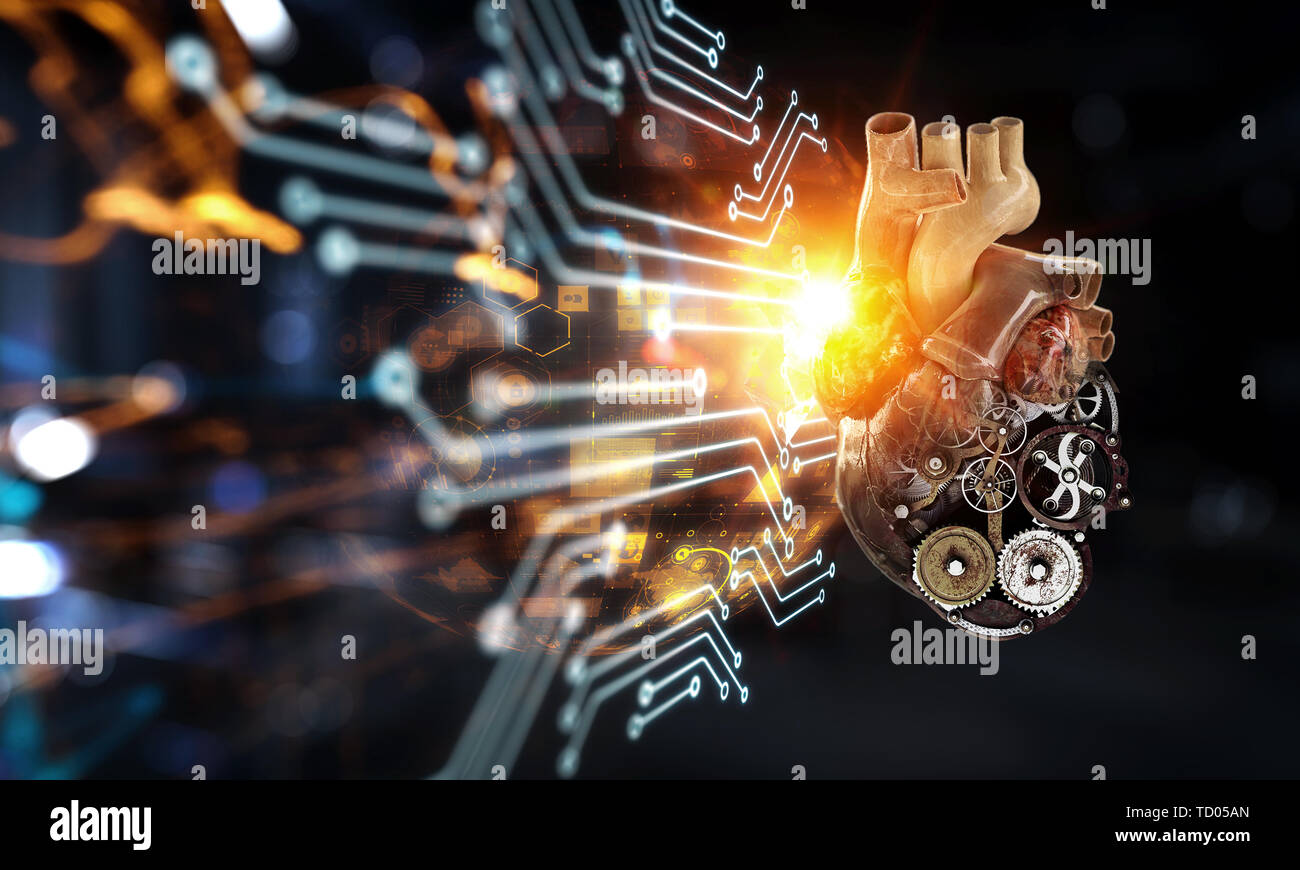 Anatomic heart made with gears and mechanic parts Stock Photo - Alamy