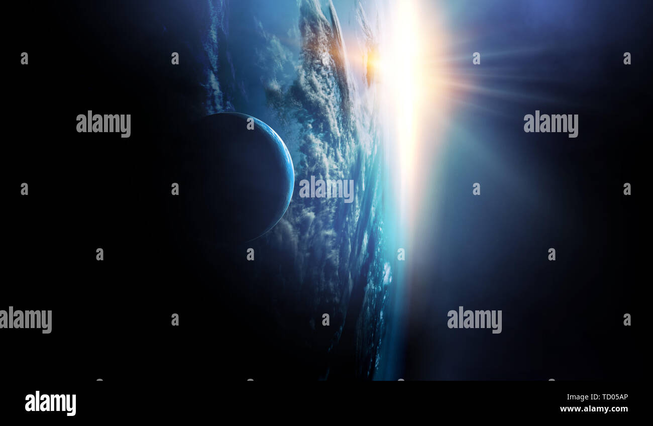 Earth planet on nebula hi-res stock photography and images - Alamy